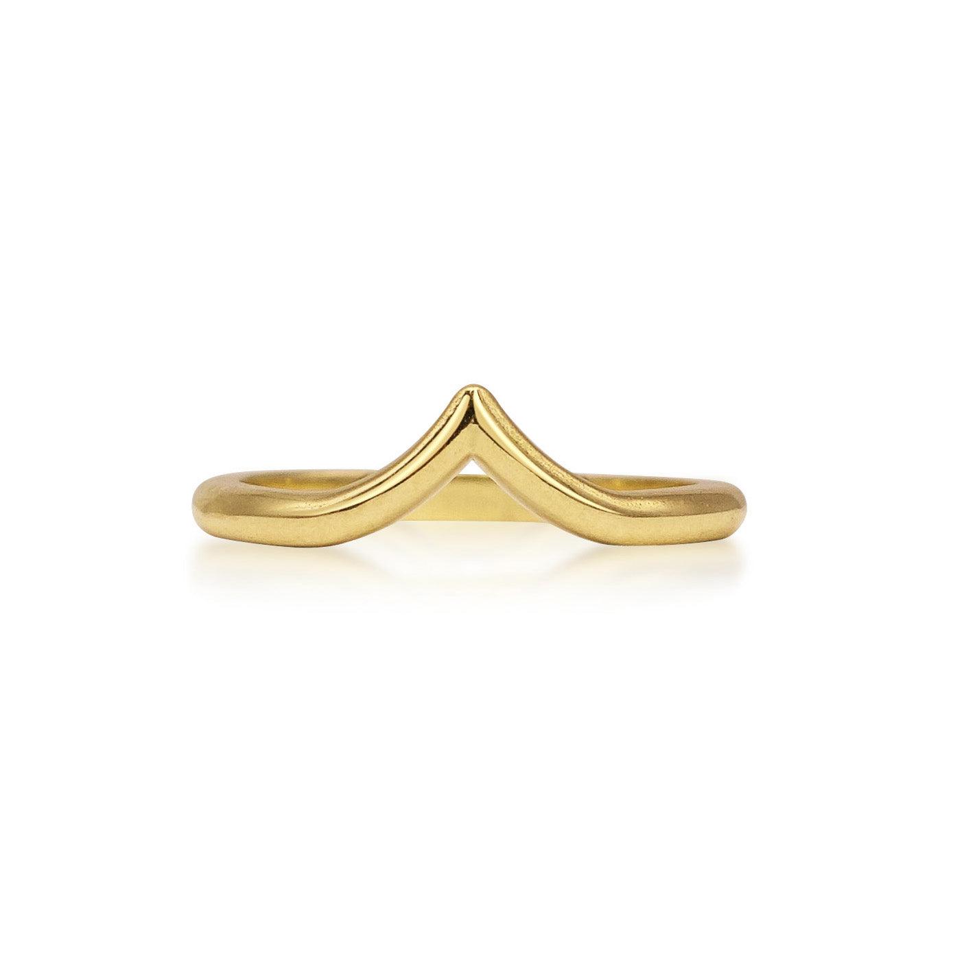 Wishbone Wedding Ring | Womens Fitted Gold Wedding Band